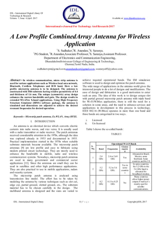 A Low Profile CombinedArray Antenna for Wireless Application | PDF