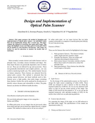 Design and Implementation of Optical Palm Scanner | PDF