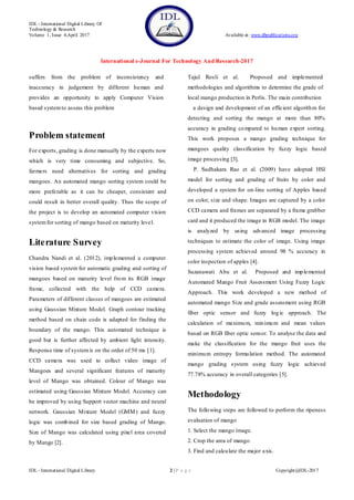 Ripeness Evaluation of Mango using Image Processing | PDF