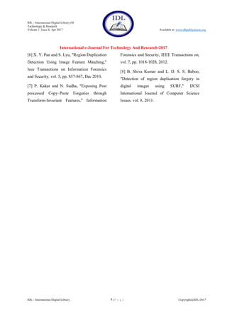 Image Forgery Detection Using Feature Point Matching and Adaptive Over Segmentation | PDF