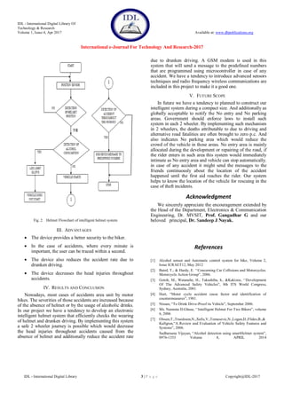 Intelligent Helmet for Road Safety | PDF