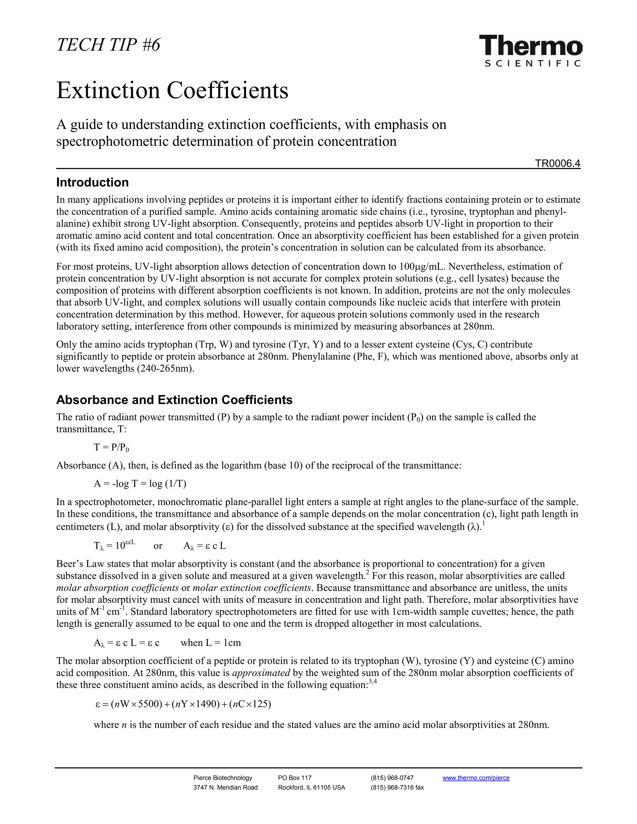 TR0006-Extinction-coefficients.pdf | Chemistry | Science