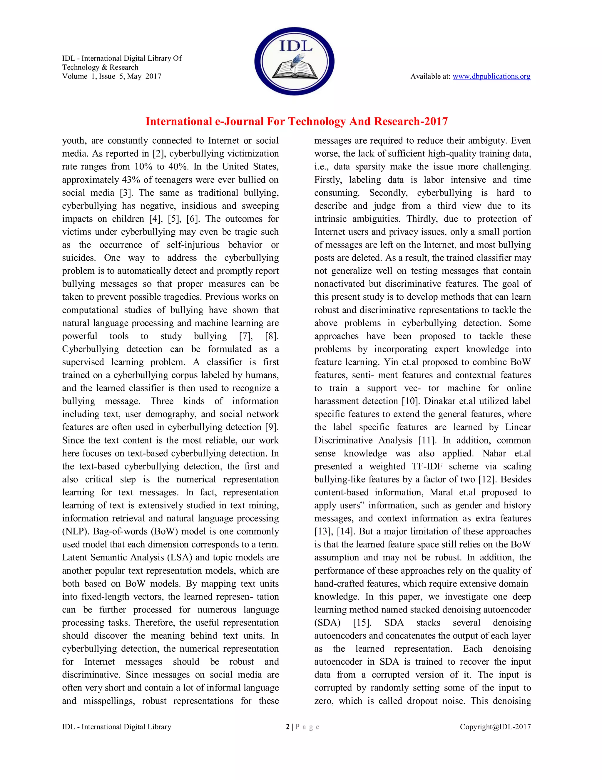 Cyber Bullying Detection Based On Semantic Enhanced Marginalized