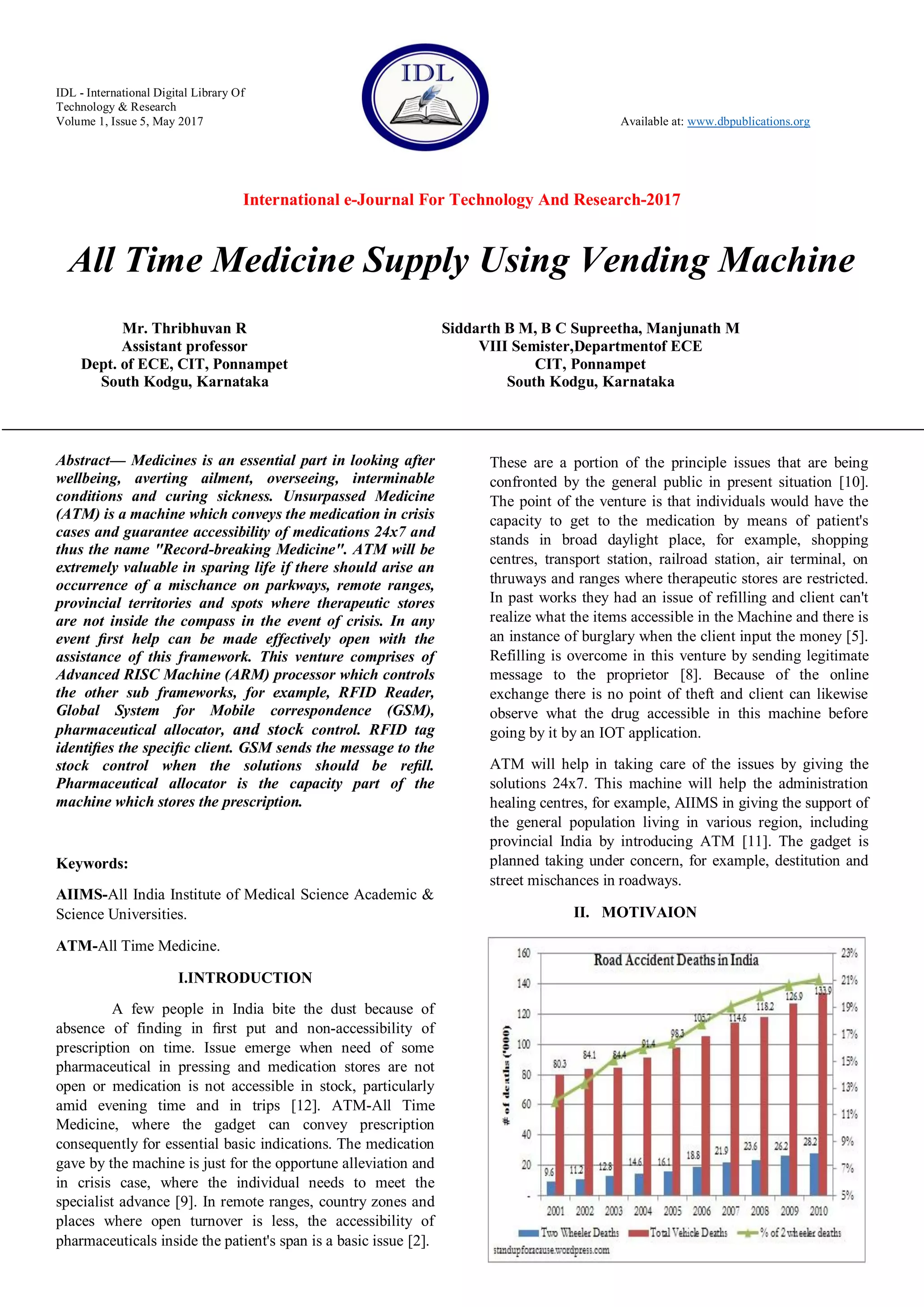 All Time Medicine Supply Using Vending Machine | PDF