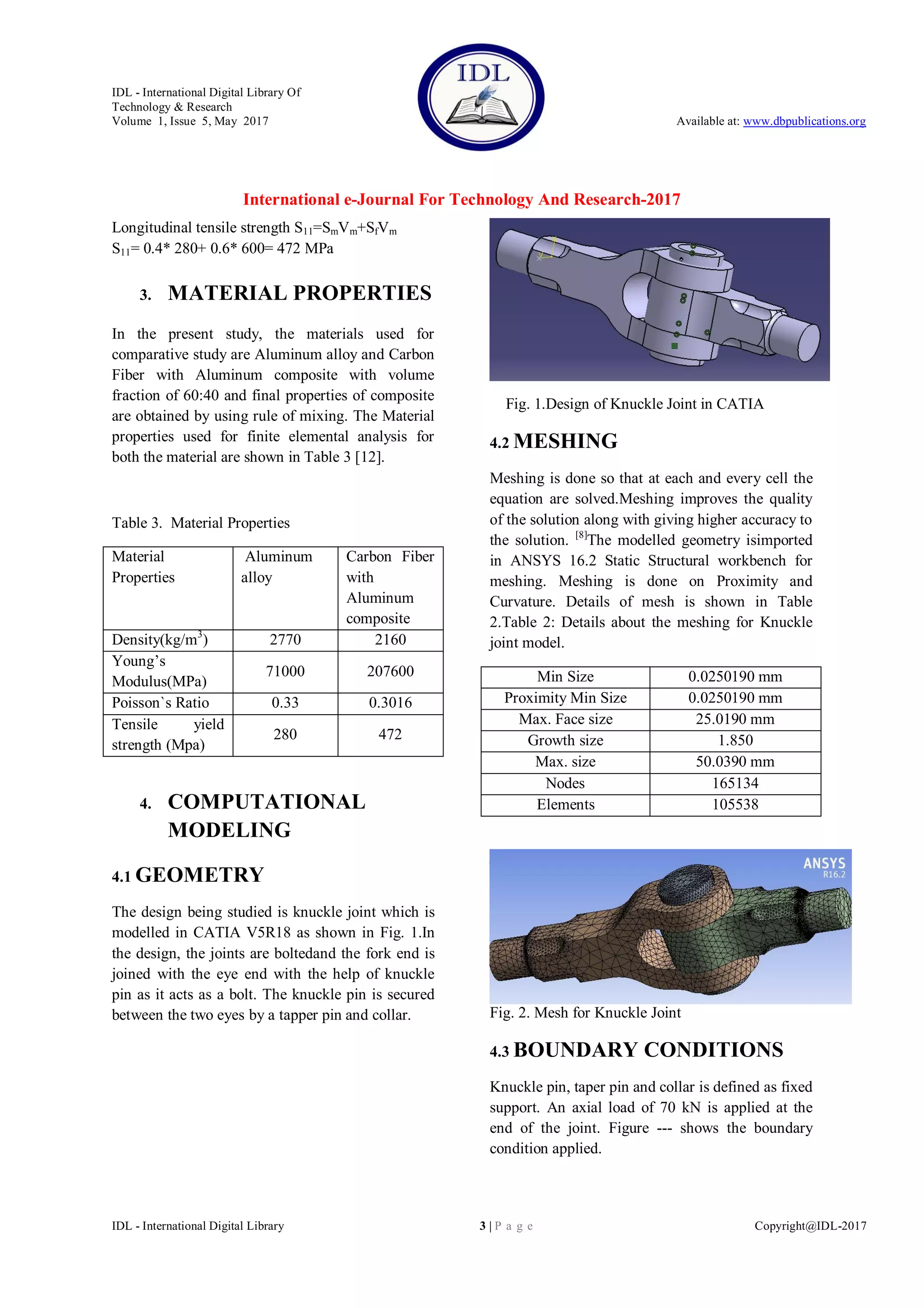Numerical Simulation Of Knuckle Joint Using Finite Element Method A