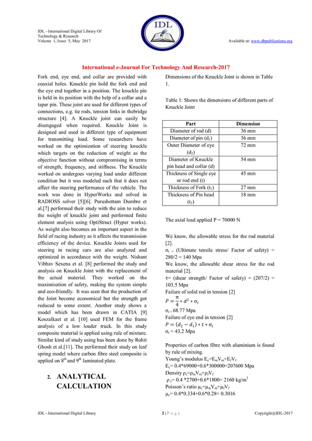 Numerical Simulation of Knuckle Joint Using Finite Element Method: A New Approach Based on ...