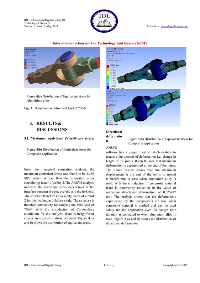 Numerical Simulation Of Knuckle Joint Using Finite Element Method A