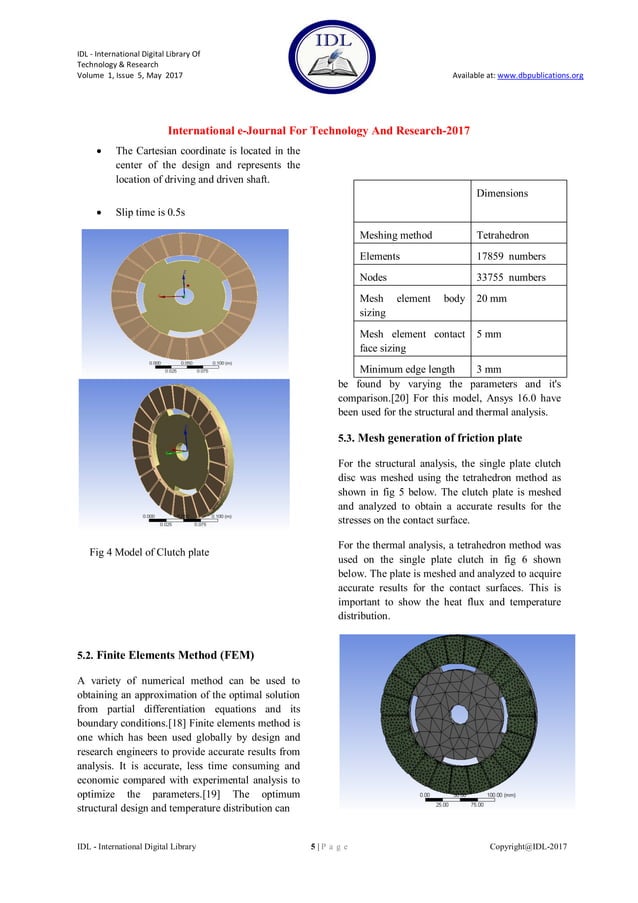 Structural and Thermal Analysis of a Single Plate Dry Friction Clutch ...