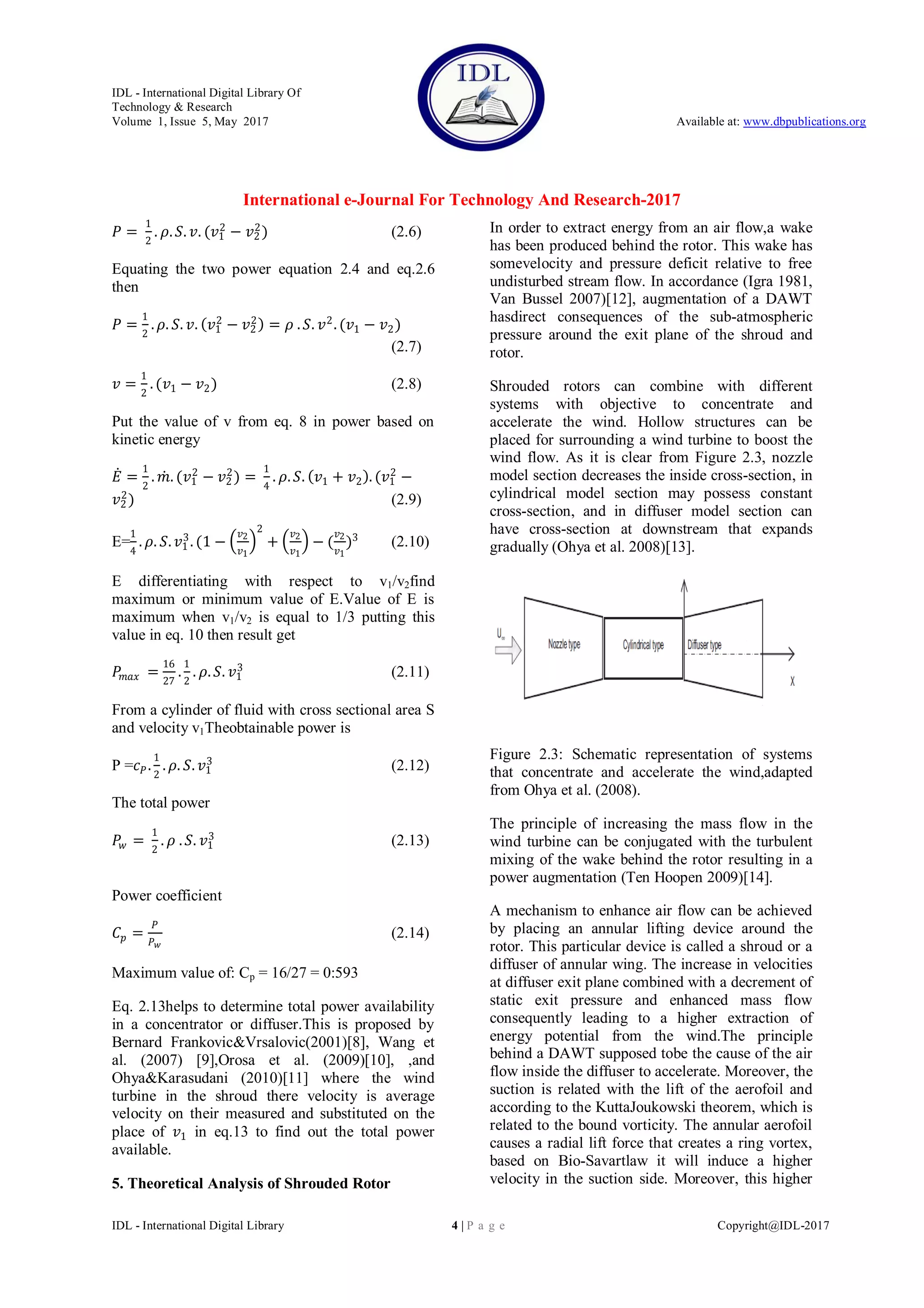 Review of a Shrouded Wind Turbine for Low Wind Speeds | PDF