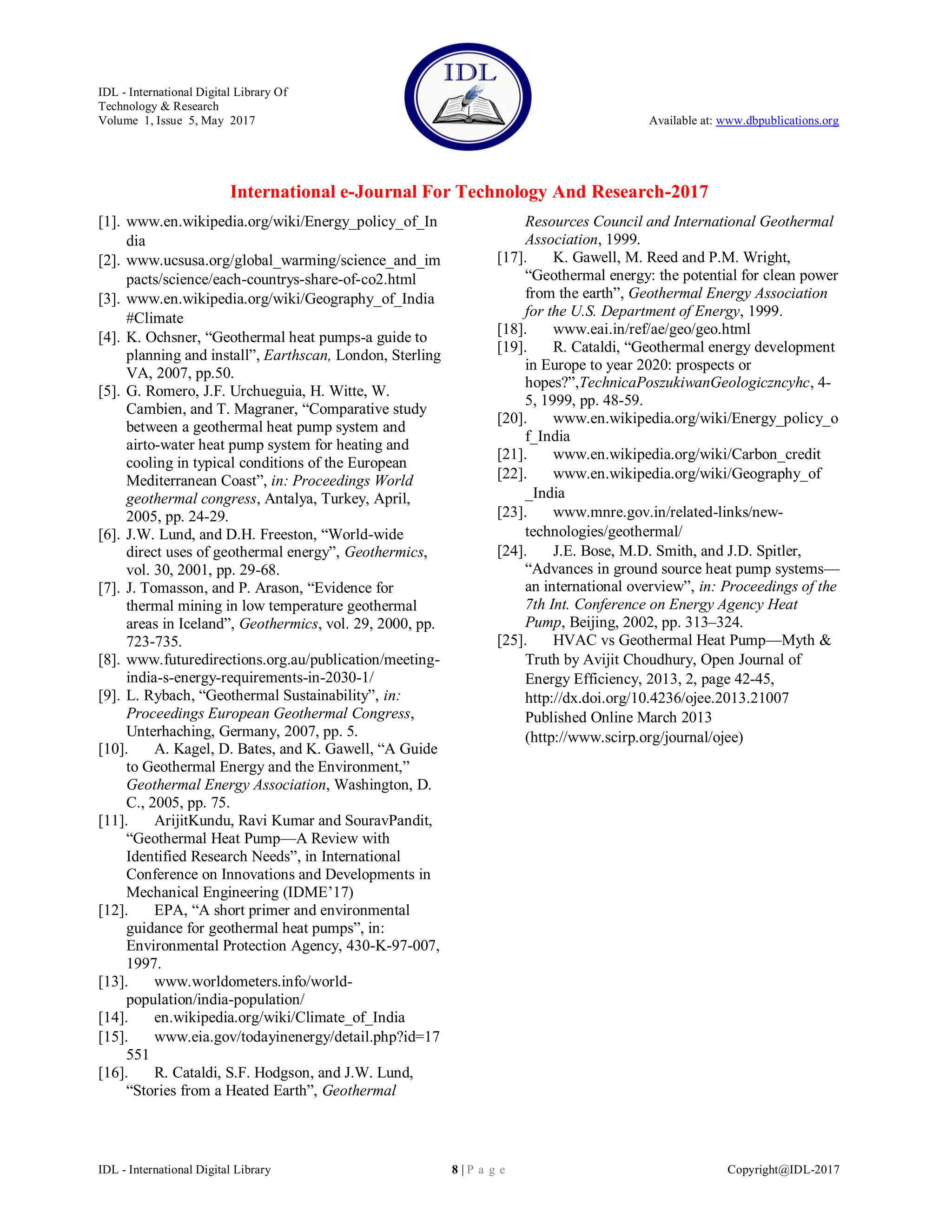 Geo-Thermal Heat Pump – Application Aspects in India | PDF