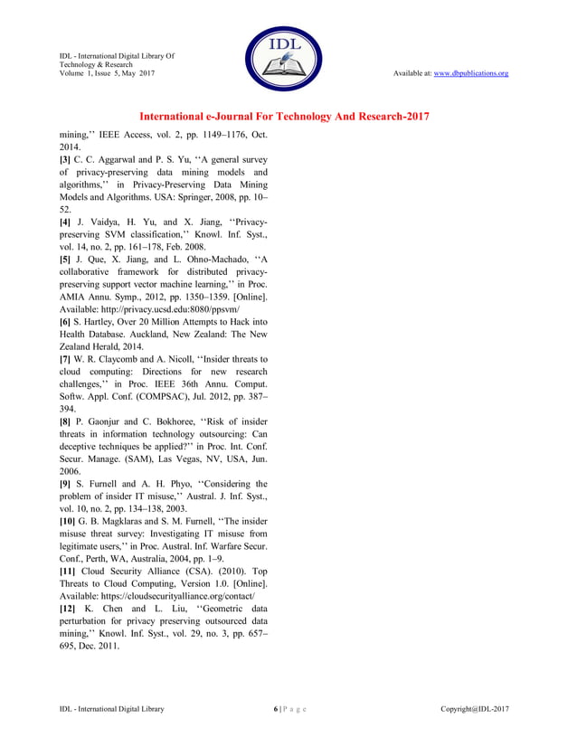 Collusion Attack: A Kernel-Based Privacy Preserving Techniques in Data Mining | PDF | Databases ...