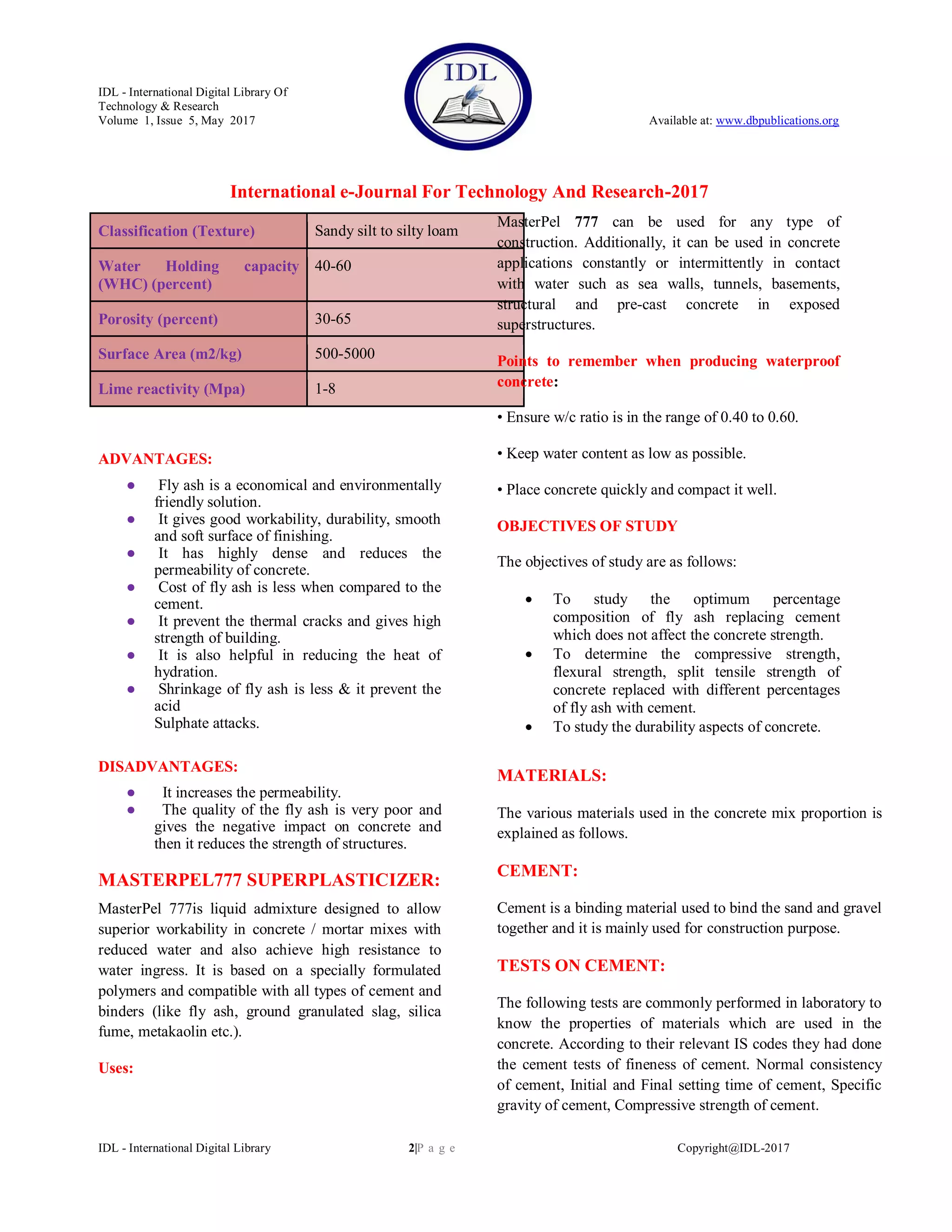Mix Design of High Strength Concrete by Partially Replacement of Cement by Flyash | PDF