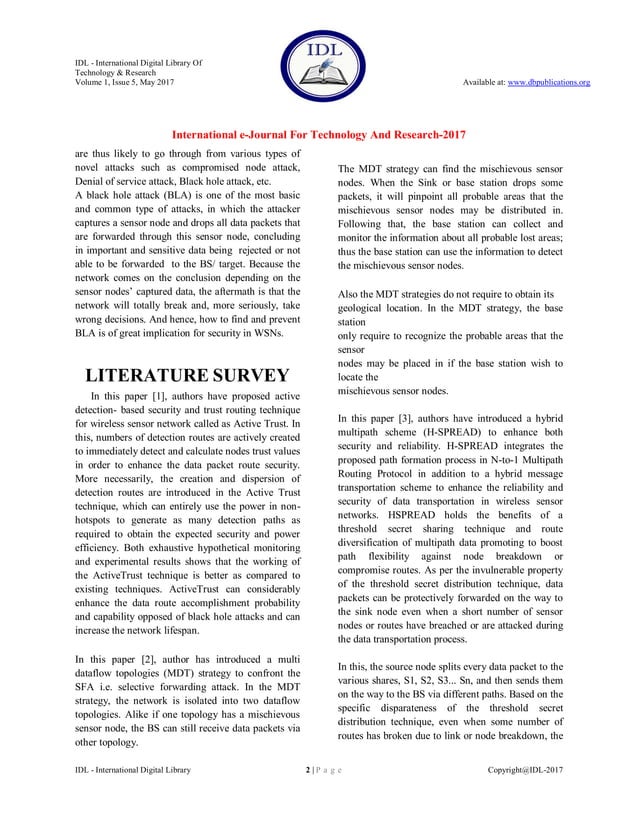 Secure And Reliable Data Routing In Wireless Sensor Network Pdf