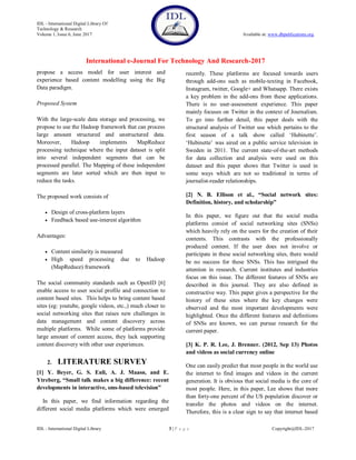 HADOOP based Recommendation Algorithm for Micro-video URL | PDF
