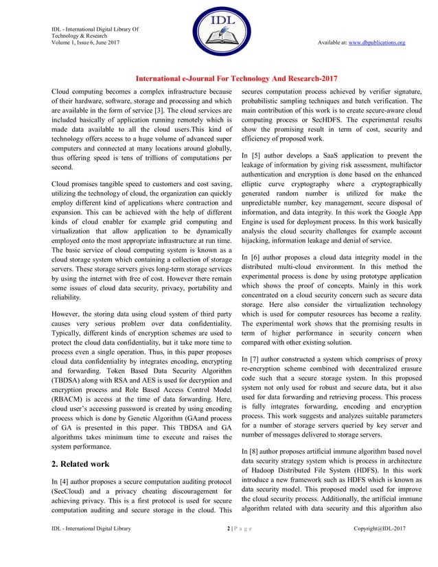 Role Based Access Control Model (RBACM) With Efficient Genetic Algorithm (GA) For Cloud Data ...