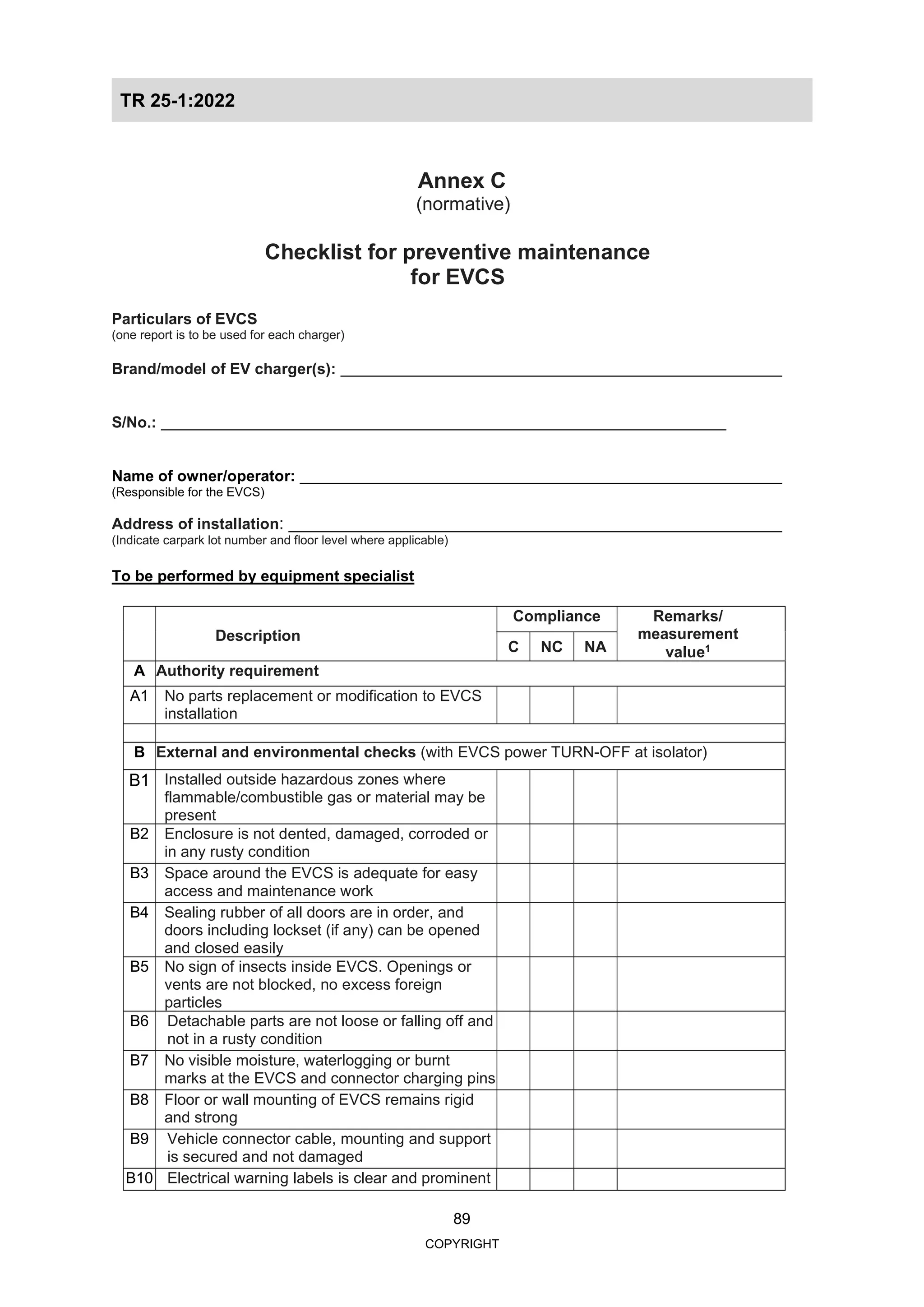 TR25-1 Annex C - Equipment Specialist Checklist.pdf