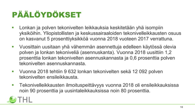 Lonkan ja polven tekonivelet 2018 -tilasto | PDF
