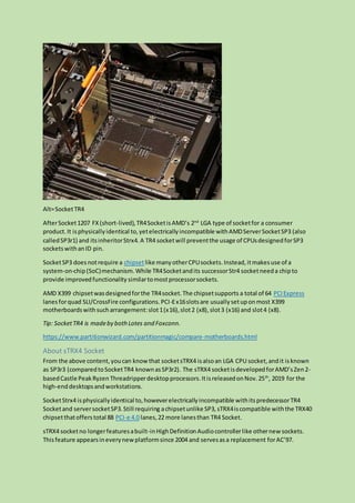 Tr4 motherboard | DOCX