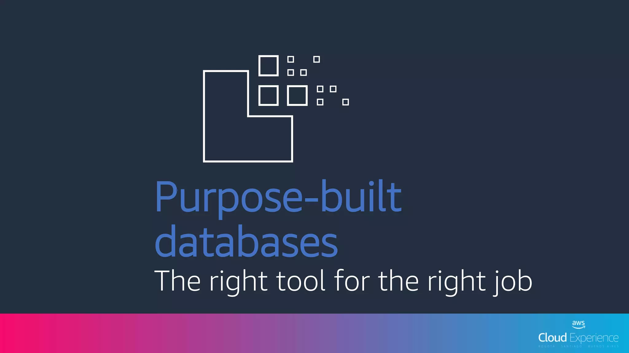 AWS Cloud Experience CA: Bases de Datos en AWS: distintas necesidades, distintos sabores | PDF