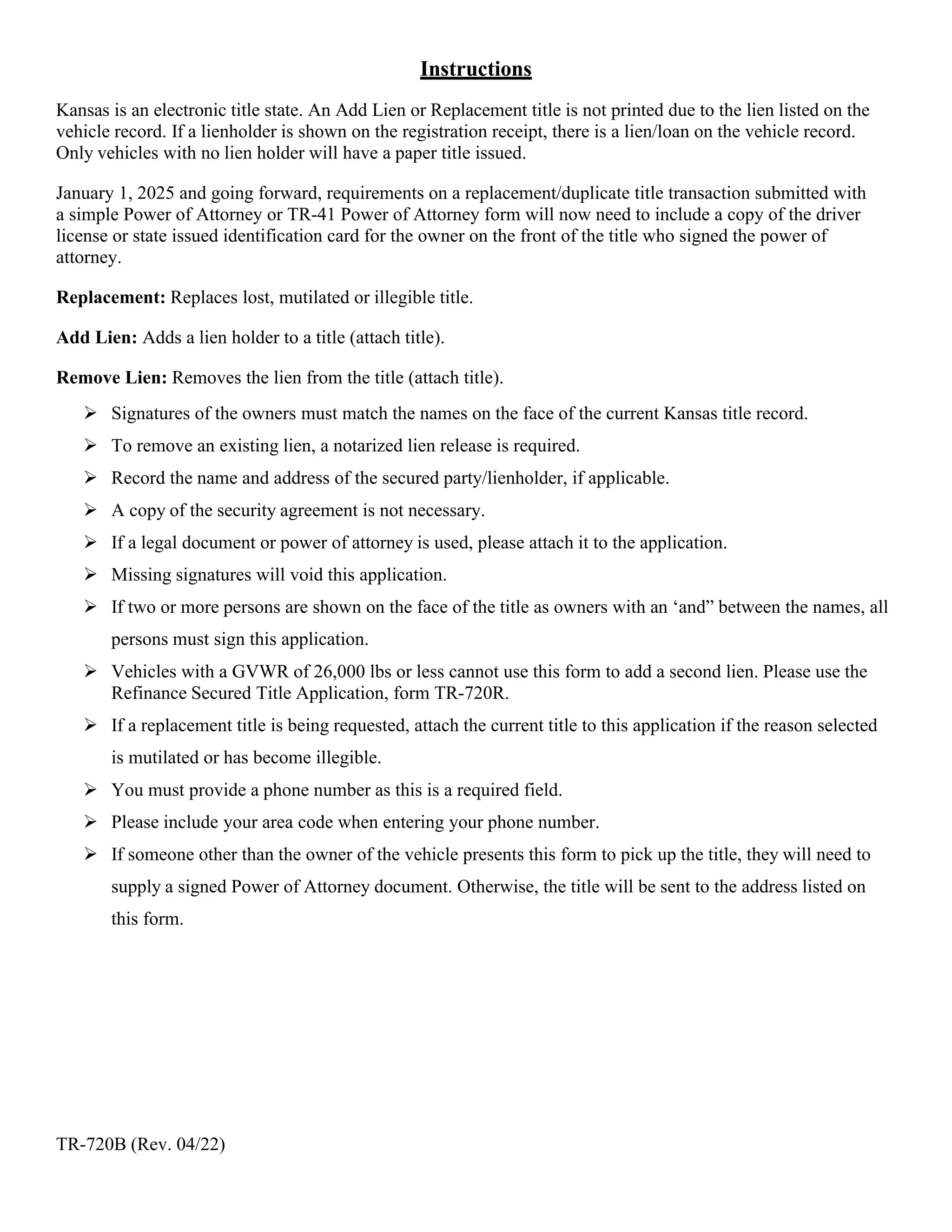 Kansas tr702B lost automobile title form | PDF