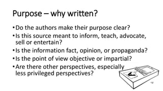 Evaluating Sources with the TRAAP Test | PPTX