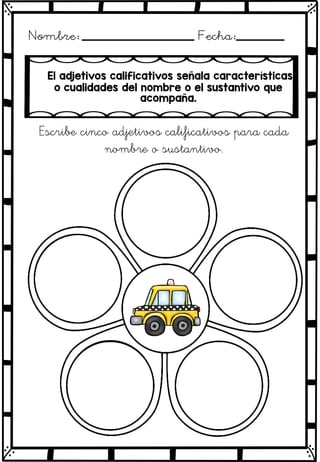 Adjetivos Calificativos Cuadernillo Materialeducativo Sketch Coloring Page