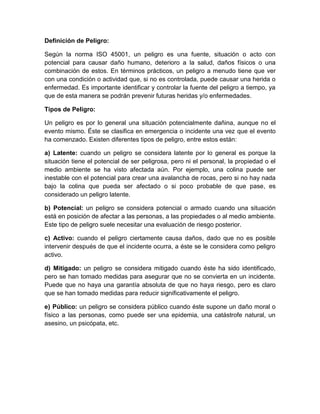Riesgos y Peligros | PDF
