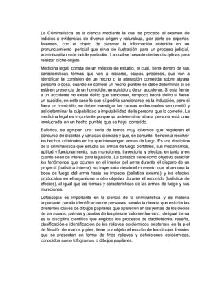 disciplina de la criminalistica | DOCX