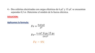 EJERCICIOS DE ELECTROSTÁTICA - Inst. electricas | PPTX