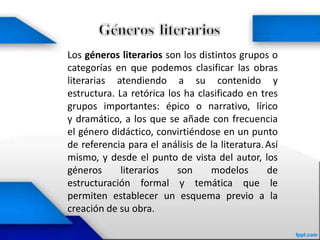 Géneros literarios. | PPTX