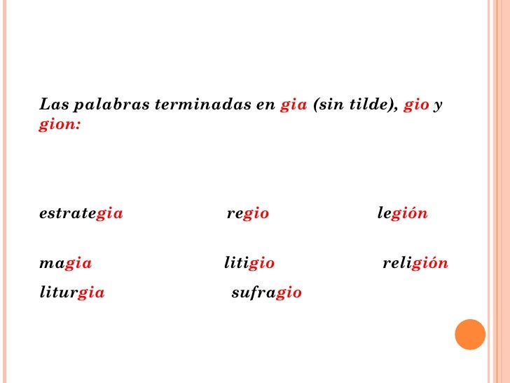 Palabras Que Terminen Con Gia - slingo