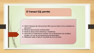 lenguaje de transact SQL | PPT