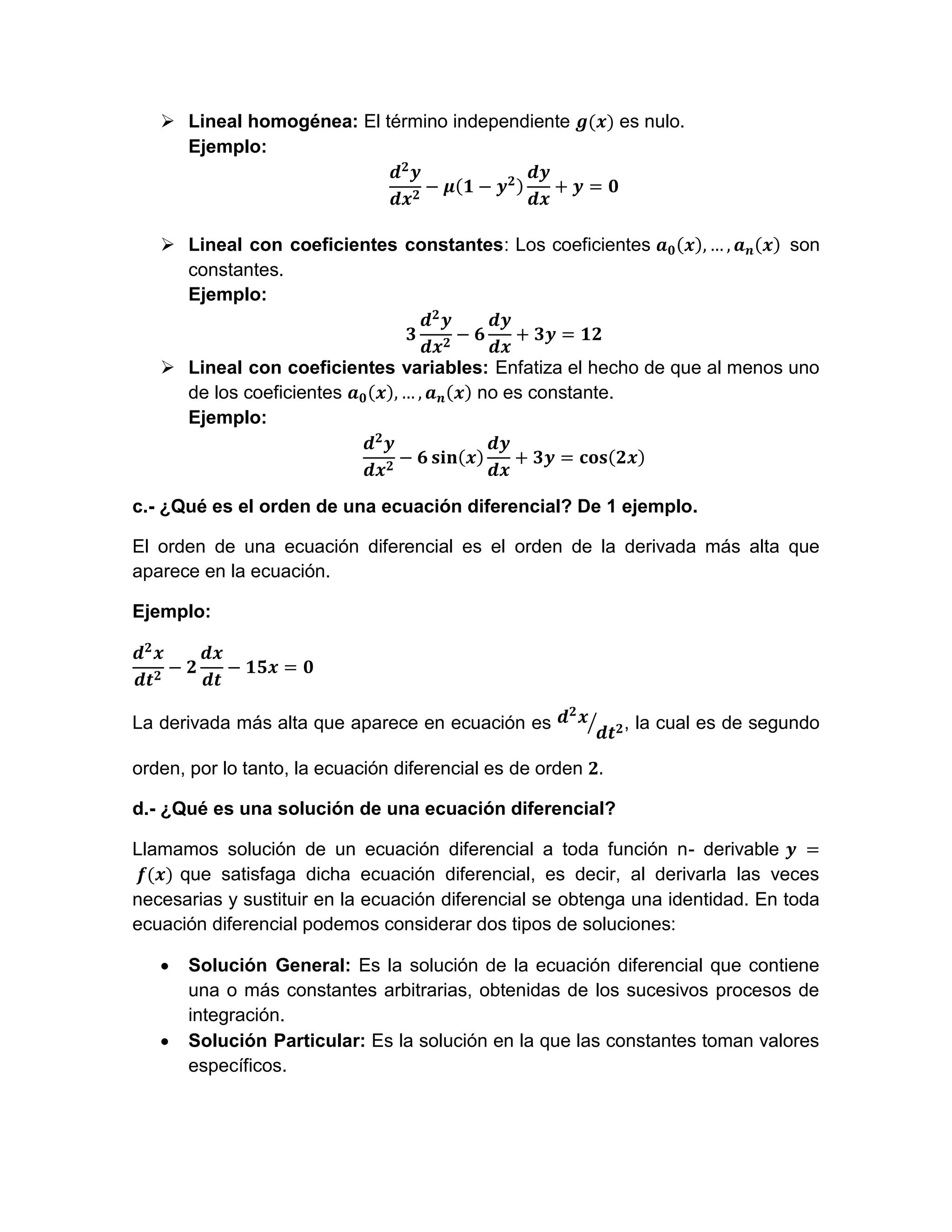 Integrales definidas y ecuaciones diferenciales | PDF
