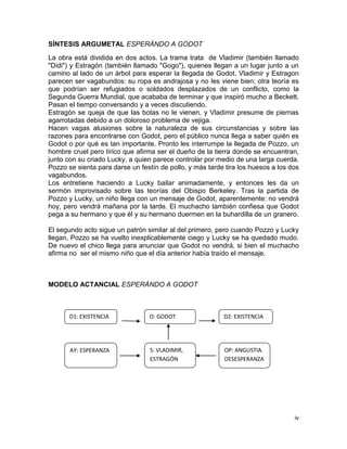 ANALISIS DE "ESPERANDO A GODOT" | DOCX