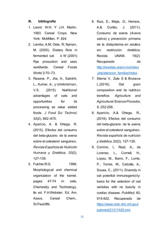 Investigación sobre composición nutricional de avena (Avena sativa L ...