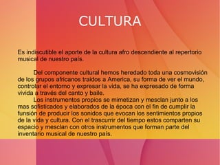 Musica y Baile su origen afro | PPT