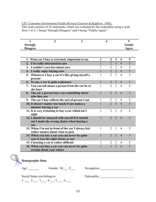 Consumer Involvement Workshop 1 | DOCX