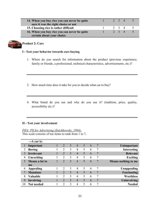Consumer Involvement - Workshop 1 | DOCX