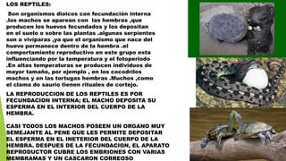 REPRODUCCIÓN EN REPTILES | PPTX