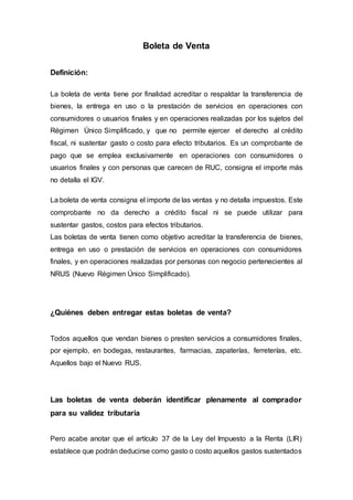 Trabajo de boletas de venta final | DOCX