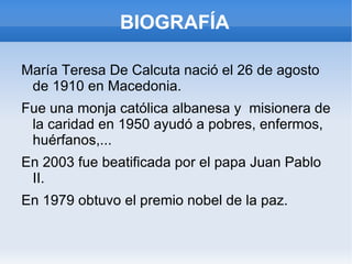 María Teresa De Calcuta | ODP