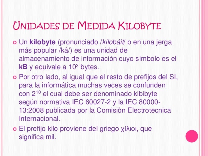 Medidas de Almacenamiento