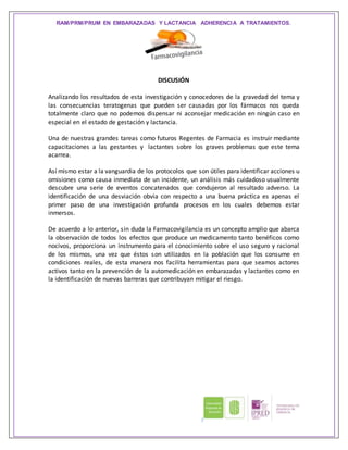 Trabajo de farmacovigilancia embarazadas | DOCX