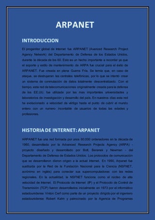 Trabajo de informatica (arpanet) | PDF