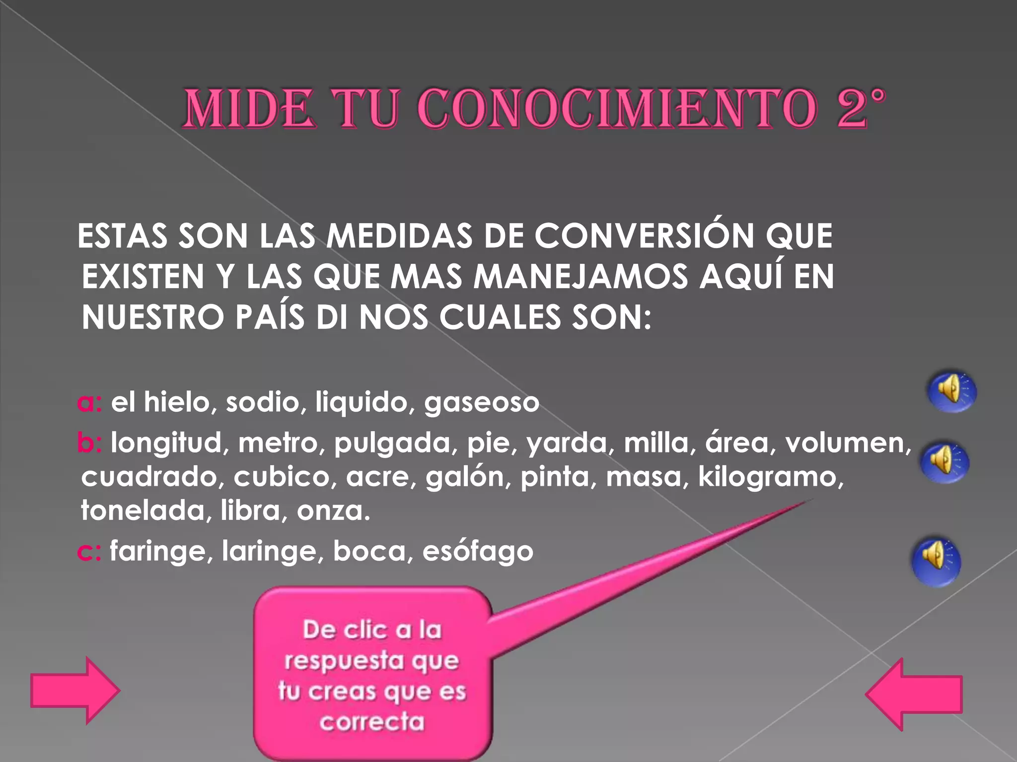 medidas de conversion | PPT