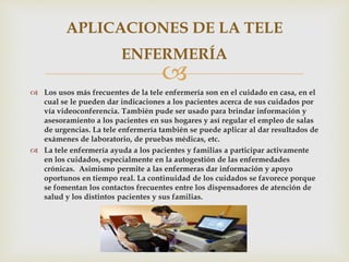 Trabajo de informatica tele enfermeria | PPTX