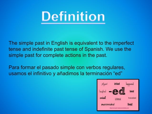 Trabajo de ingles slideshare simple past | PPT