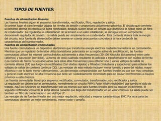 Trabajo de las fuentes de alimentacion | PPT