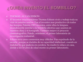 TRABAJO DEL BOMBILLO | PPT