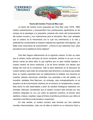Una interpretación del Cerebro Triuno | DOC